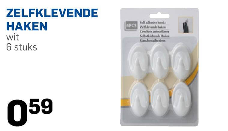 Ken je die spotgoedkope zelfklevende haakjes van de Action? Moet je ...